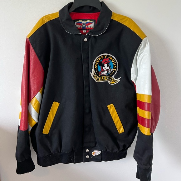 Nascar | Jackets & Coats | Vintage Mickey Race Car Leather Jacket ...